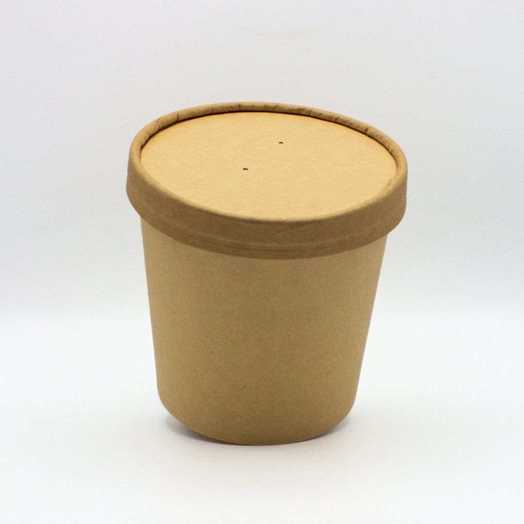 Large Kraft Paper Soup Container with lid | FOBBOX